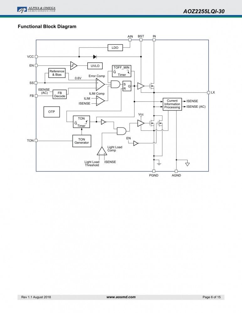 AOZ2255LQI-30 datasheet page 6