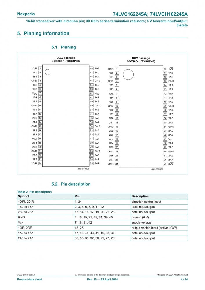 Nexperia datasheet page 4