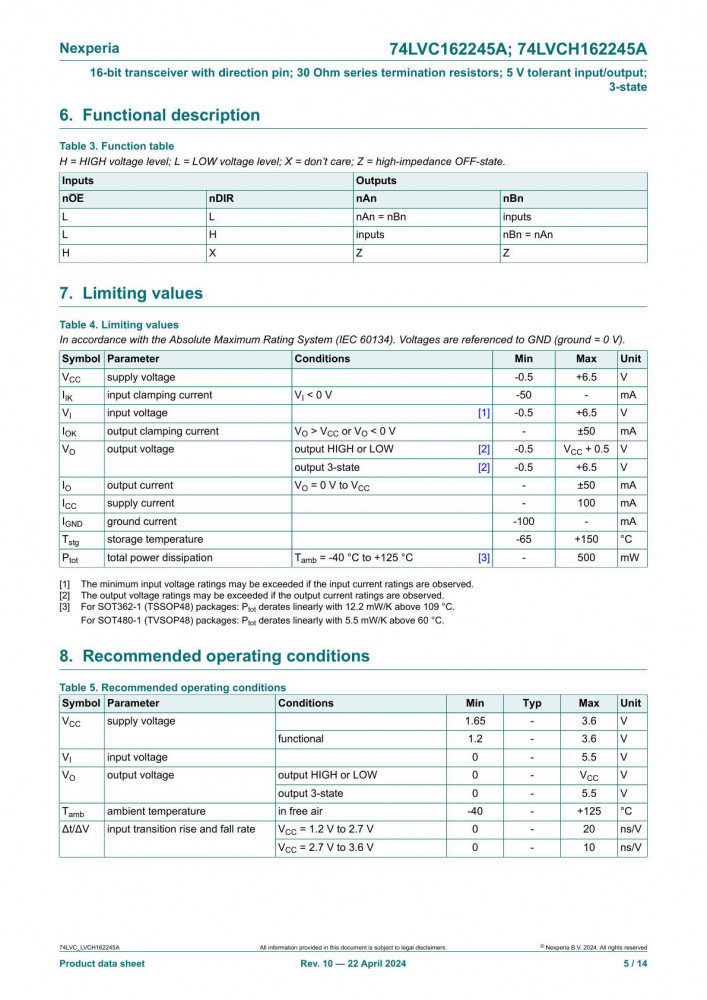 Nexperia datasheet page 5