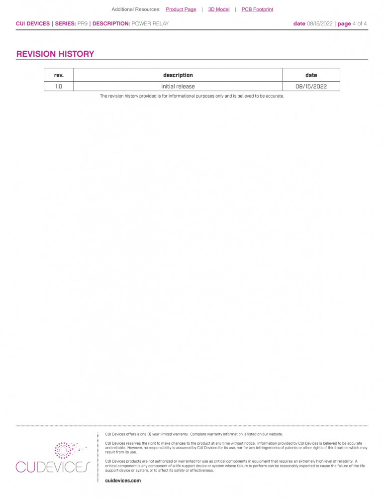 PR9 power relay datasheet page 4