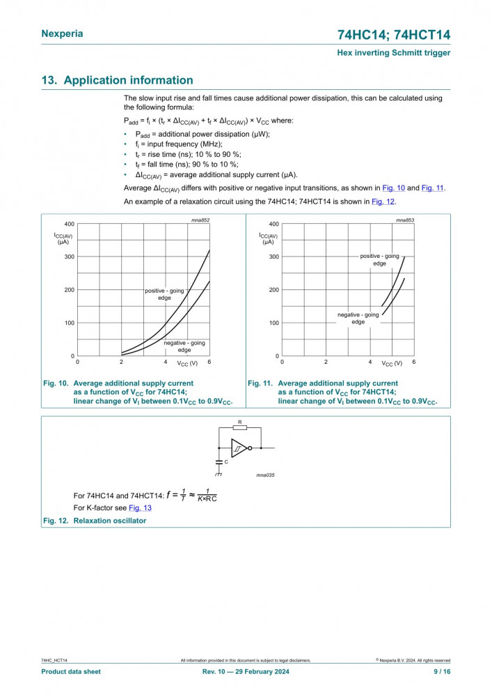 74HC14PW datasheet page 9