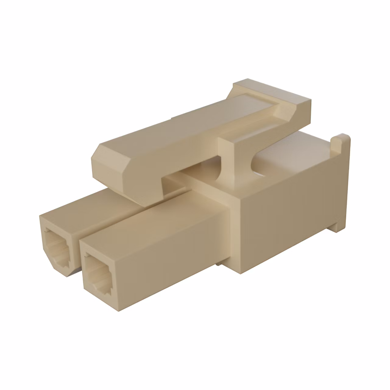 Mini-Fit Jr. Receptacle Housing, Single Row, Nylon, UL94V-2, 2 Circuits, Positive Latch, Glow-Wire Capable, Natural (Beige) for sale