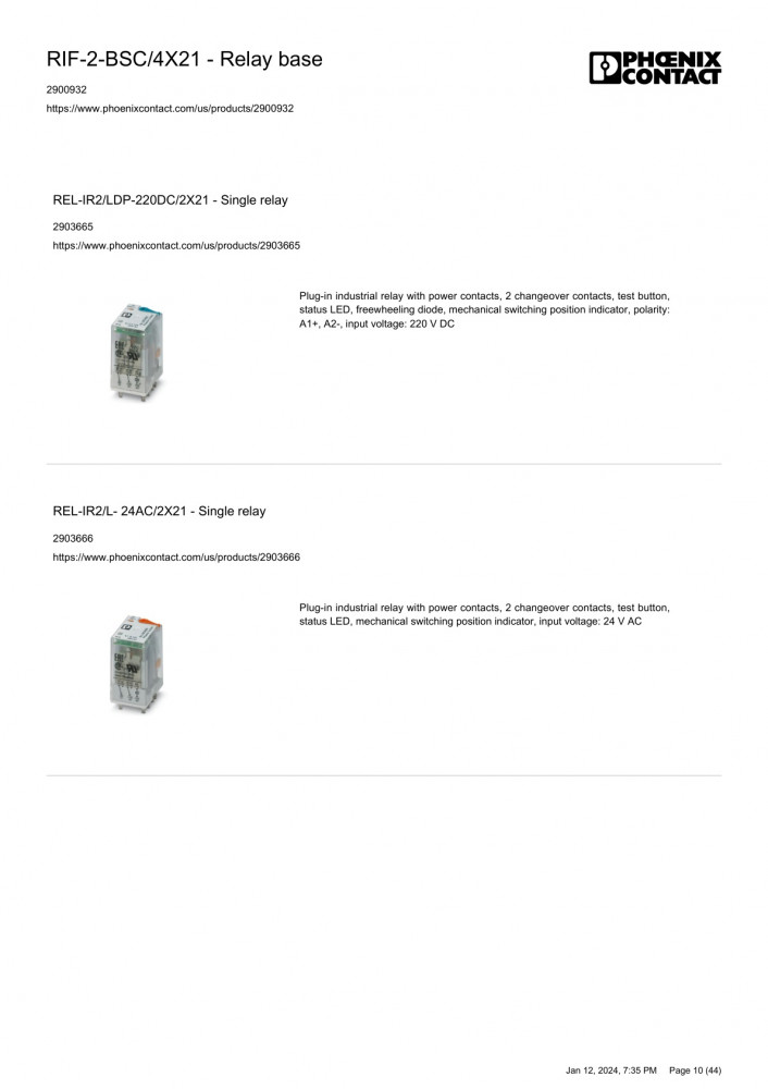 Phoenix Contact 2900932 technical document page 10