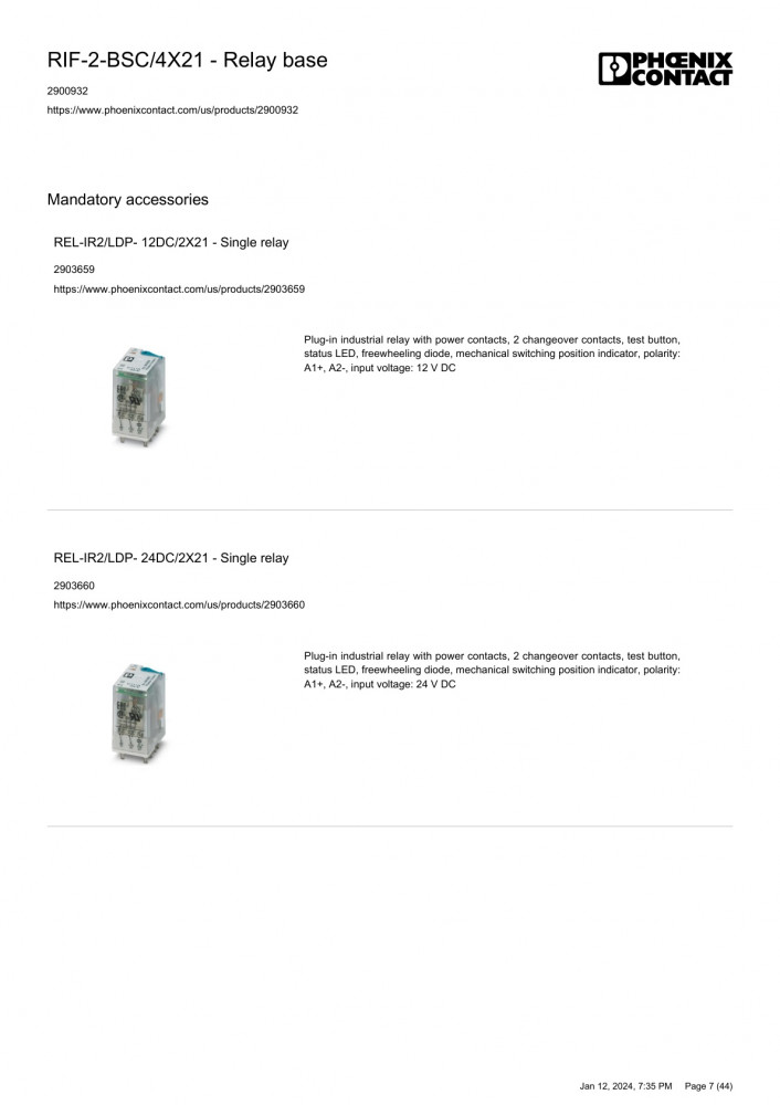 Phoenix Contact 2900932 technical document page 7