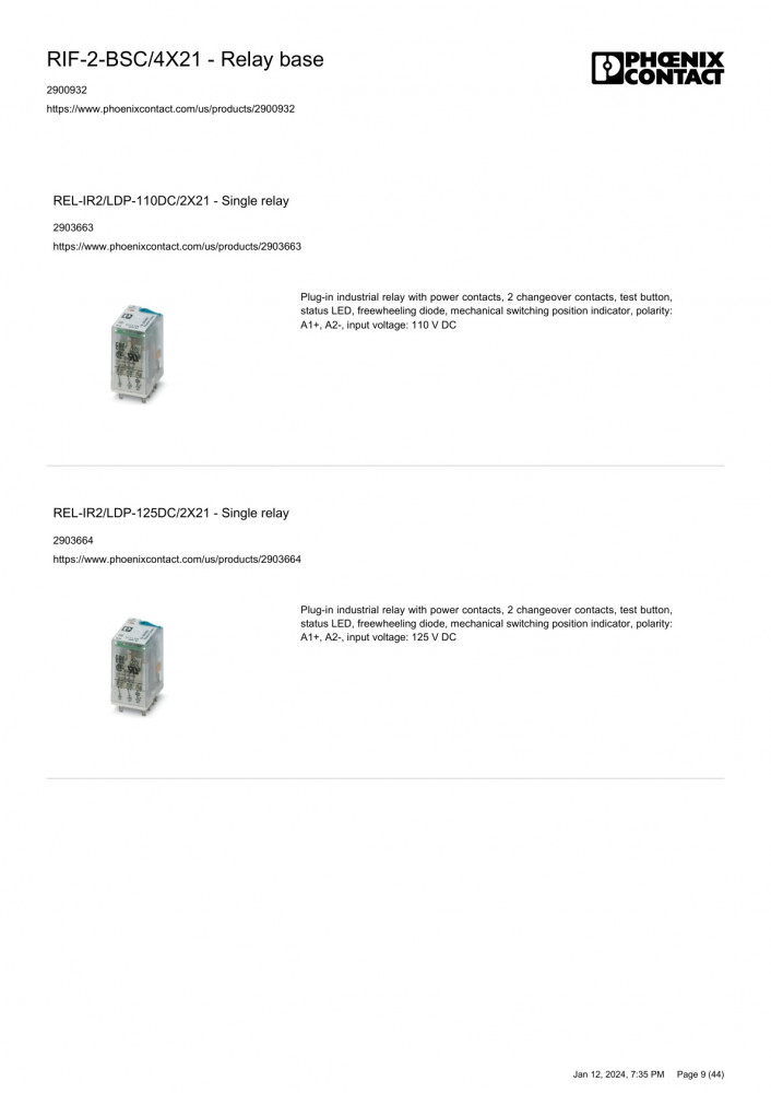 Phoenix Contact 2900932 technical document page 9