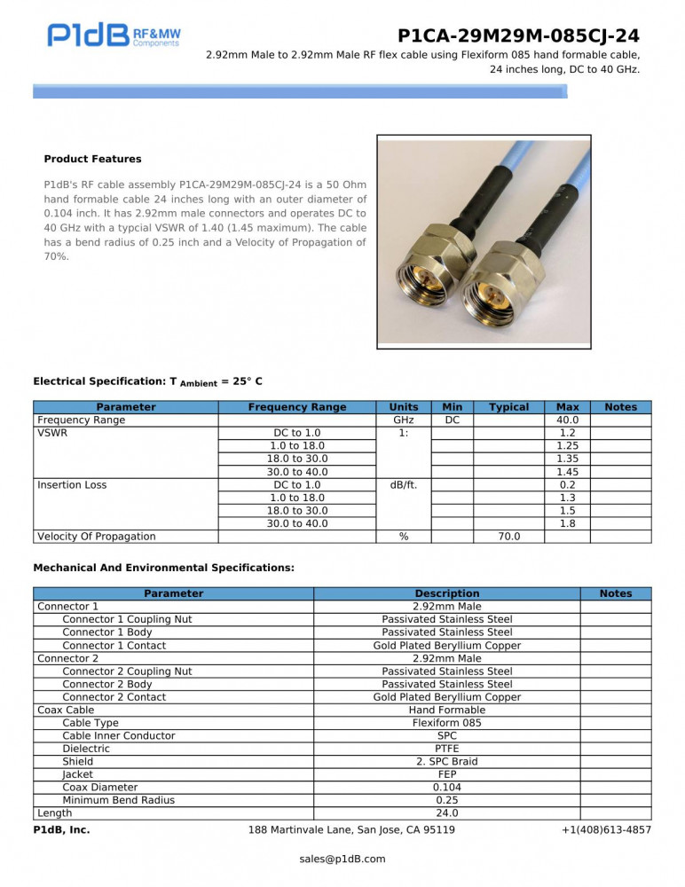 P1CA-29M29M-085CJ-24 product document, page 1