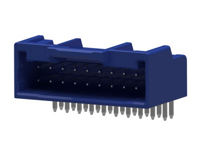 2.00mm Pitch, iGrid PCB Header, Dual Row, Right-Angle, Through Hole, Matte Tin (Sn) Plating, Positive Lock, 24 Circuits, Tray, 3.20mm PC Tail Length, Blue for sale
