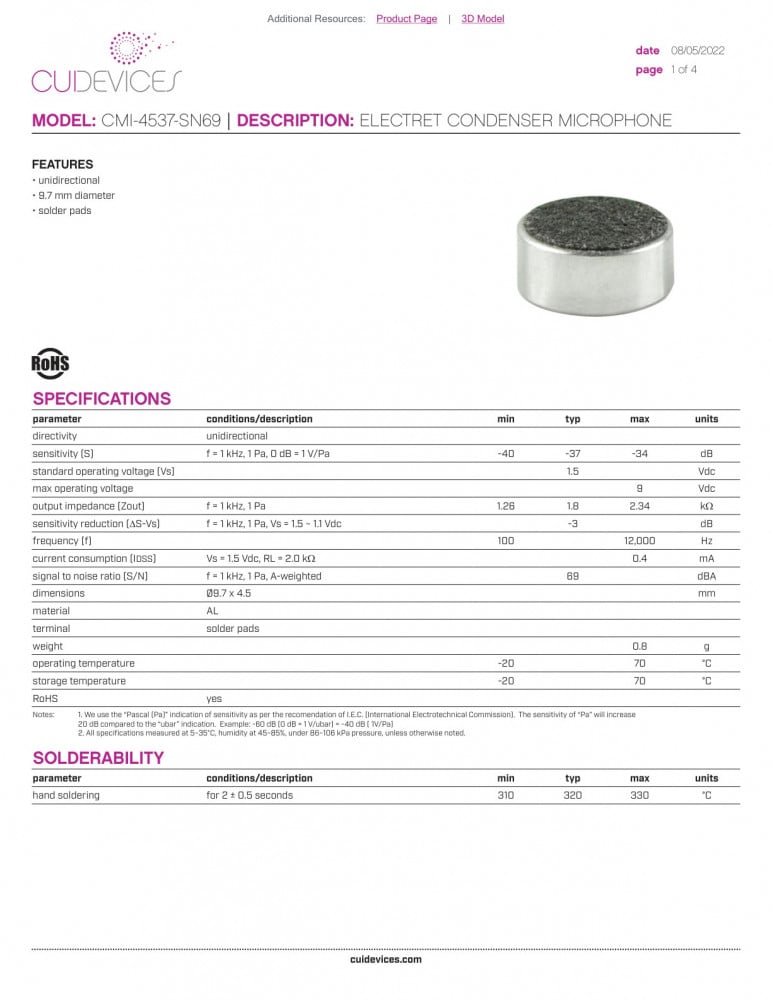 CMI-4537-SN69 datasheet page 1