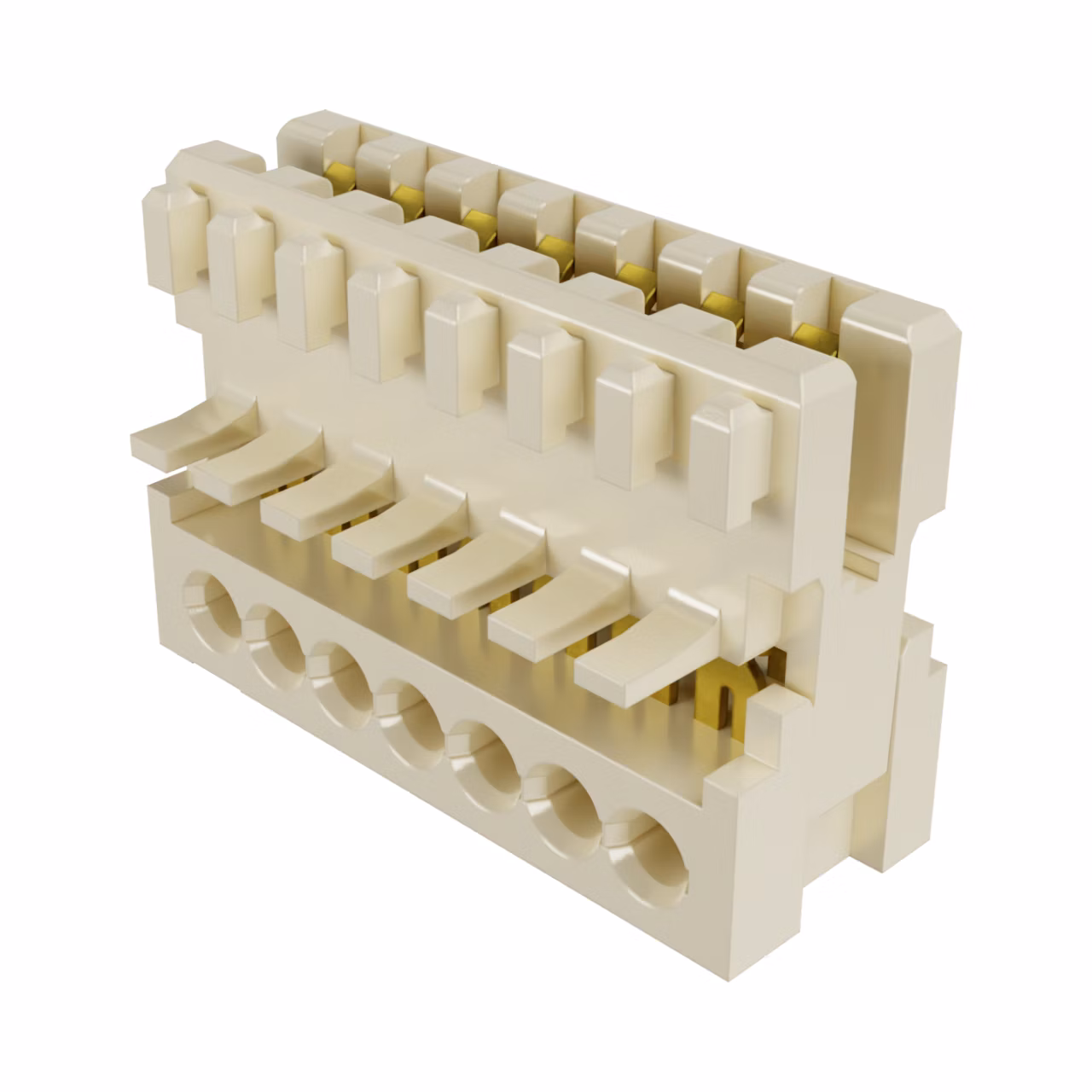 Appli-Mate RAST 2.5 Connector, 2.50mm Pitch, Female, 7 Circuits, Open Endwalls, Gold Plating for sale