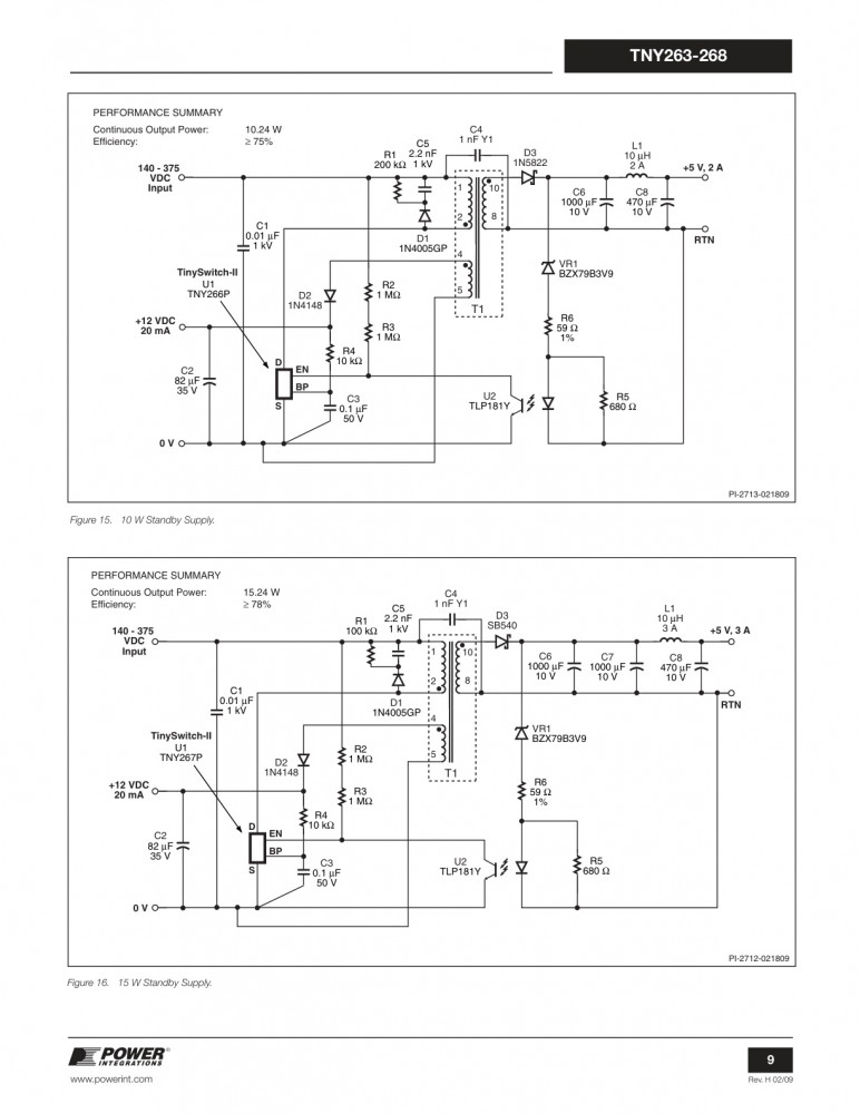 TNY263PG technical document page 9