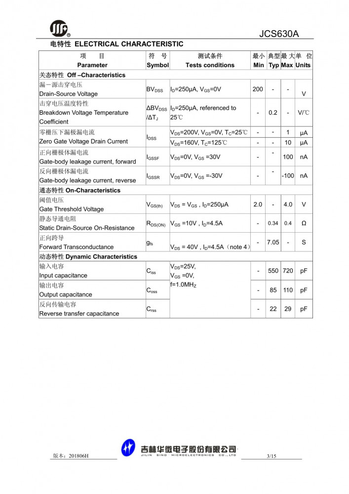 JCS630CA datasheet page 3