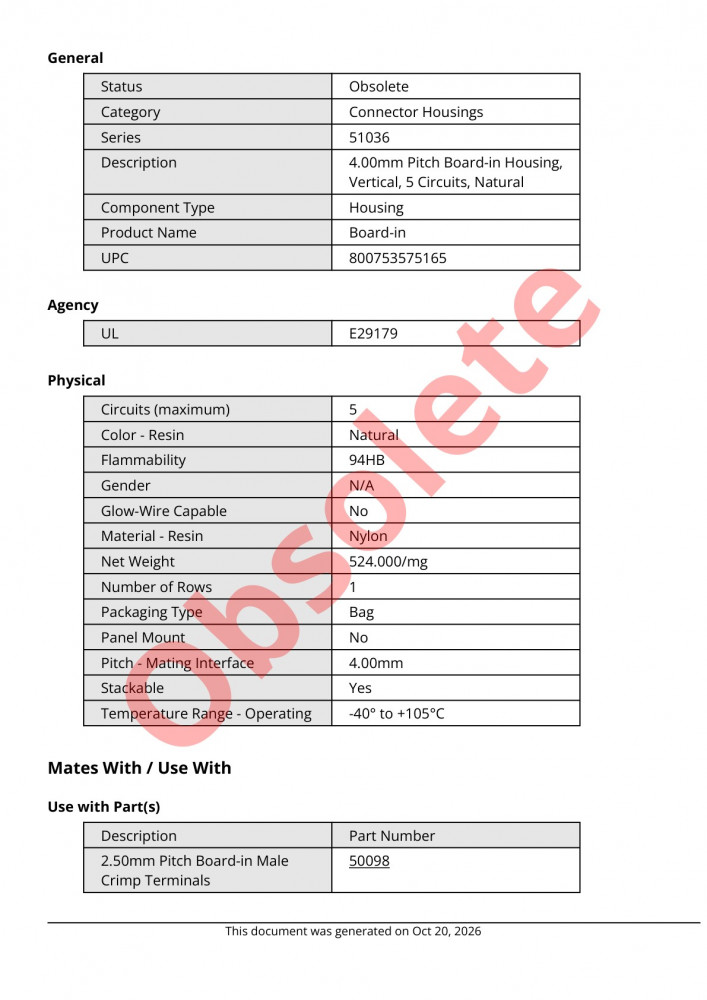 MOLEX 510360500 technical document image 2