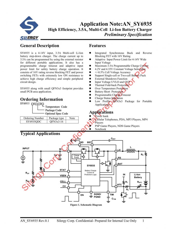 SY6935QDC datasheet page 1