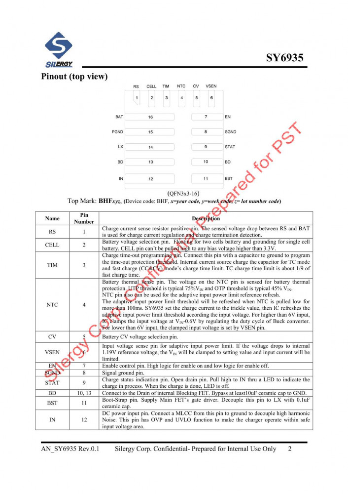 SY6935QDC datasheet page 2