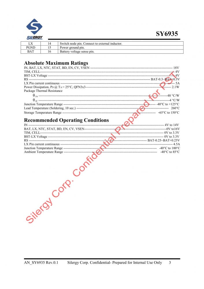 SY6935QDC datasheet page 3