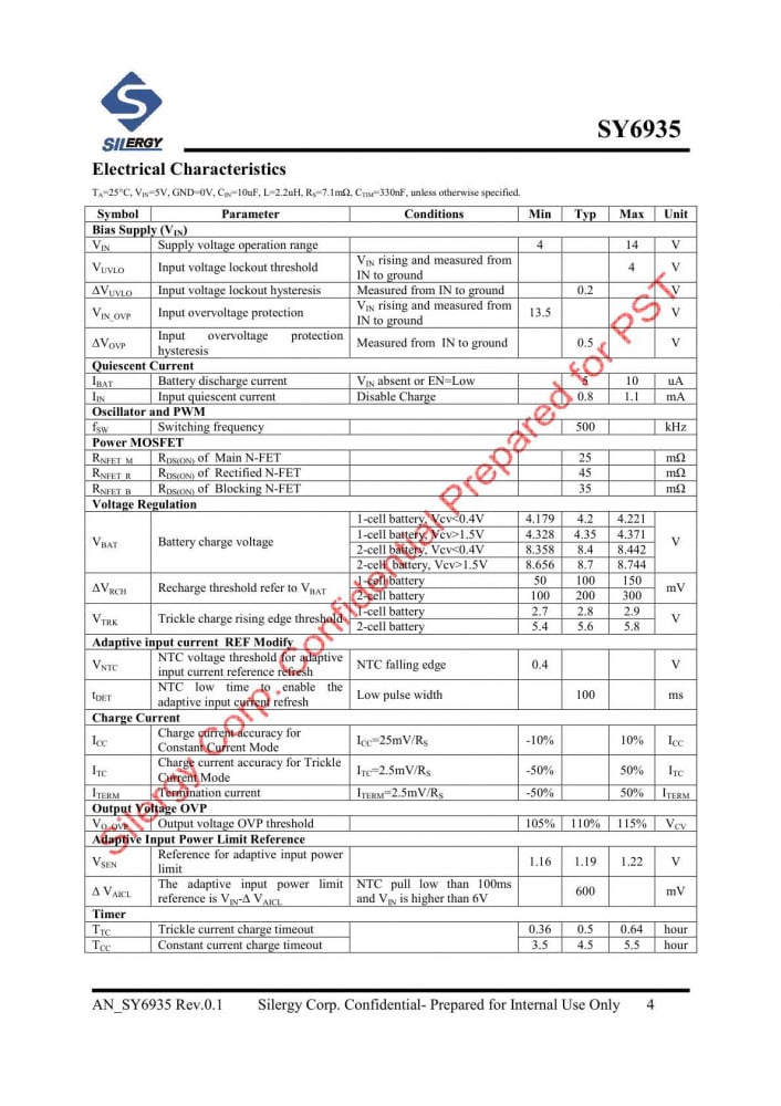 SY6935QDC datasheet page 4