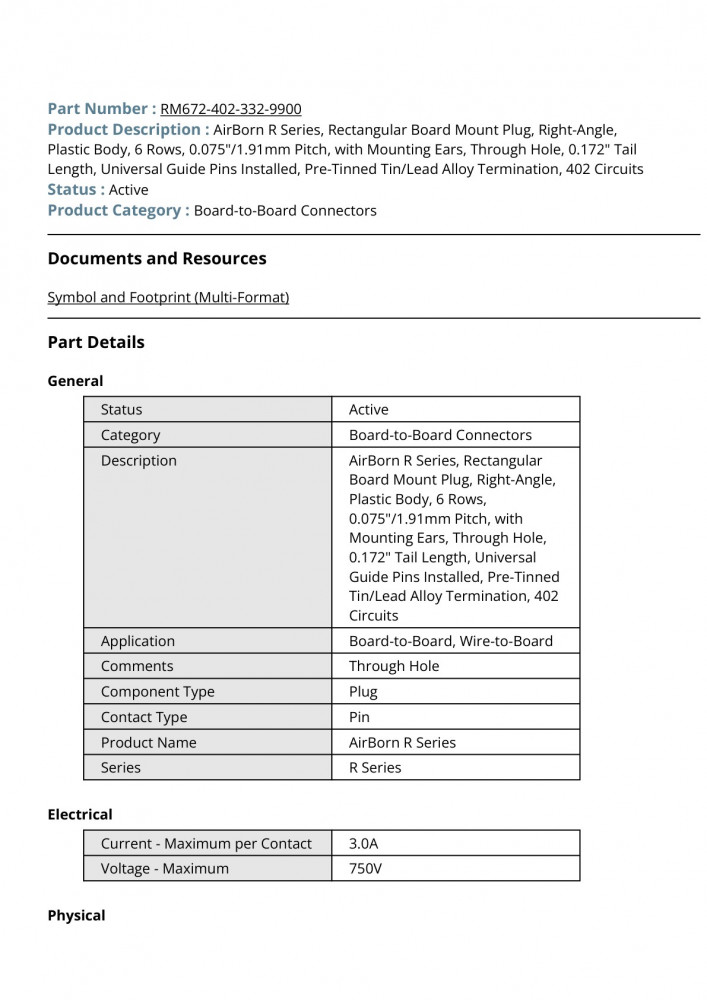 RM672-402-332-9900 technical document page 1