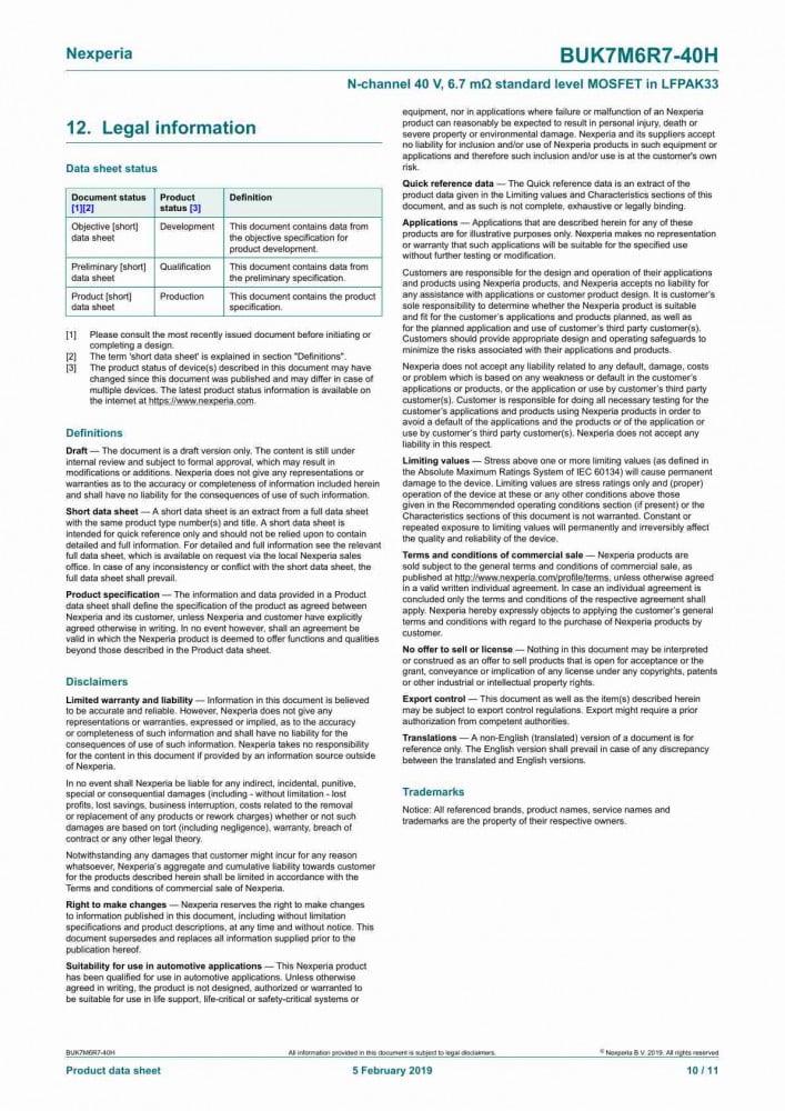 BUK7M6R7-40H datasheet page 10