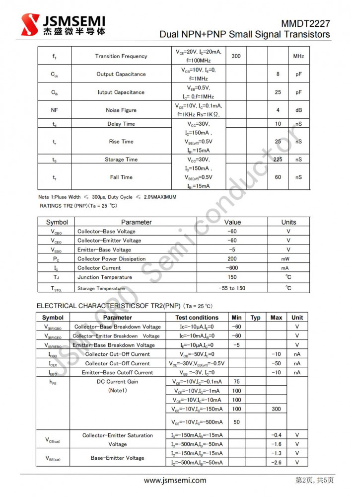 MMDT2227-JSM datasheet page 2
