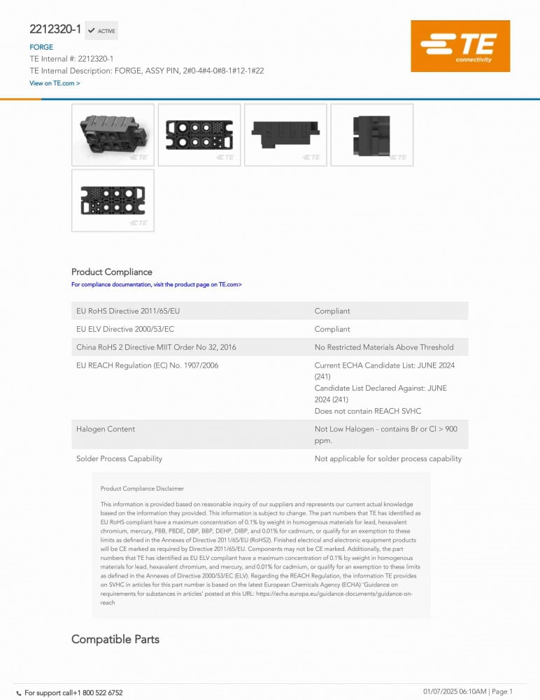 TE FORGE connector document page 1