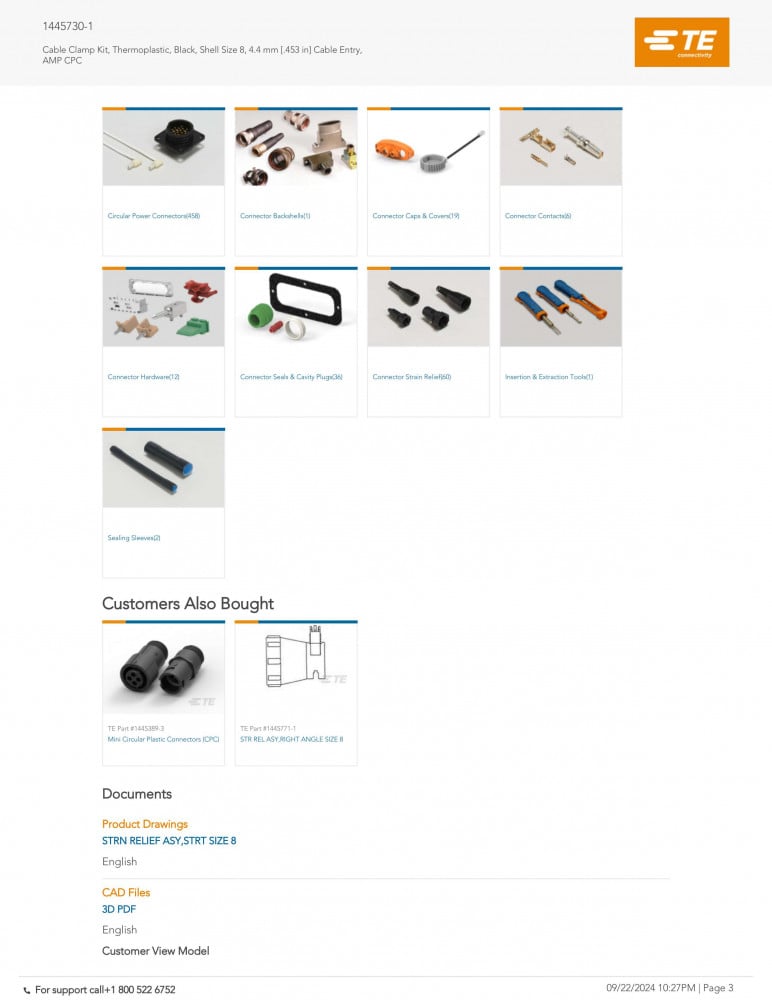 TE Connectivity 1445730-1 technical document page 3