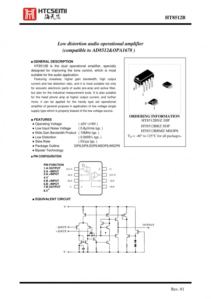 HT8512BRMZ datasheet page 1