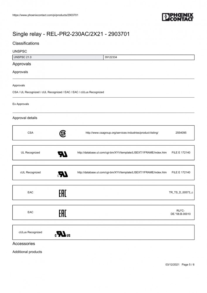 Phoenix Contact 2903701 technical document page 5