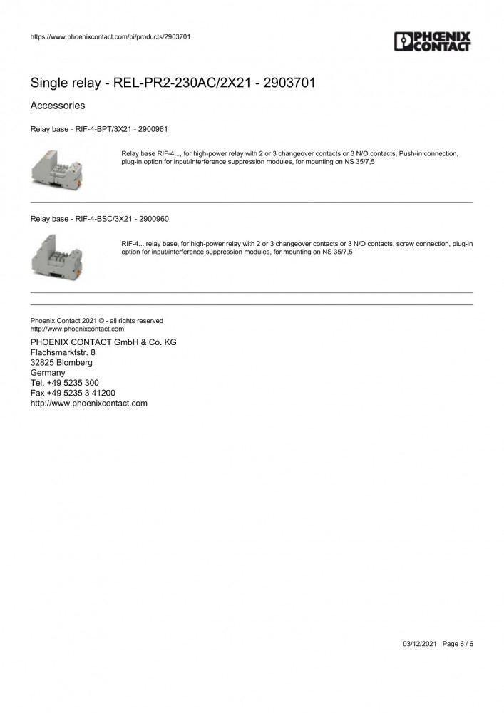 Phoenix Contact 2903701 technical document page 6
