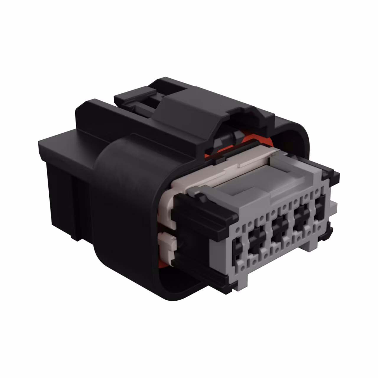 Mini50 Sealed Receptacle Housing, Dual Row, without CPA, 16 Circuits, Polarization Option B, Light Gray for sale