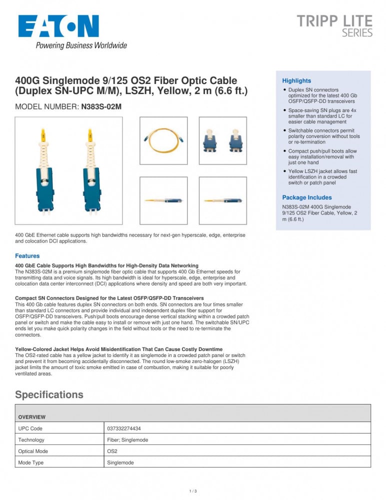 N383S-02M technical document page 1