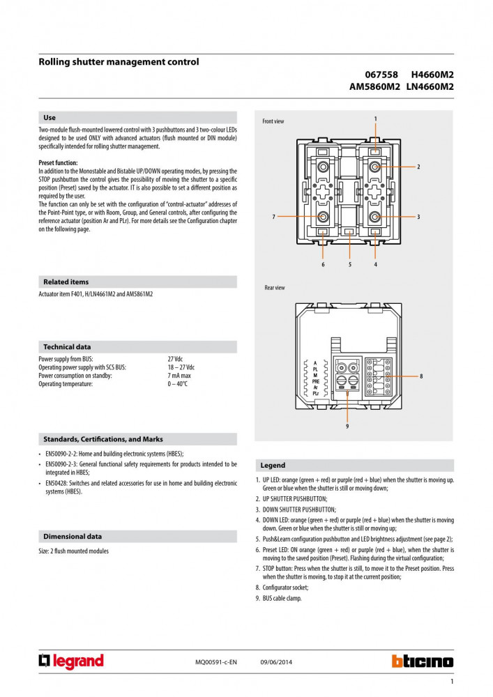 Legrand 067558 product documentation, page 1