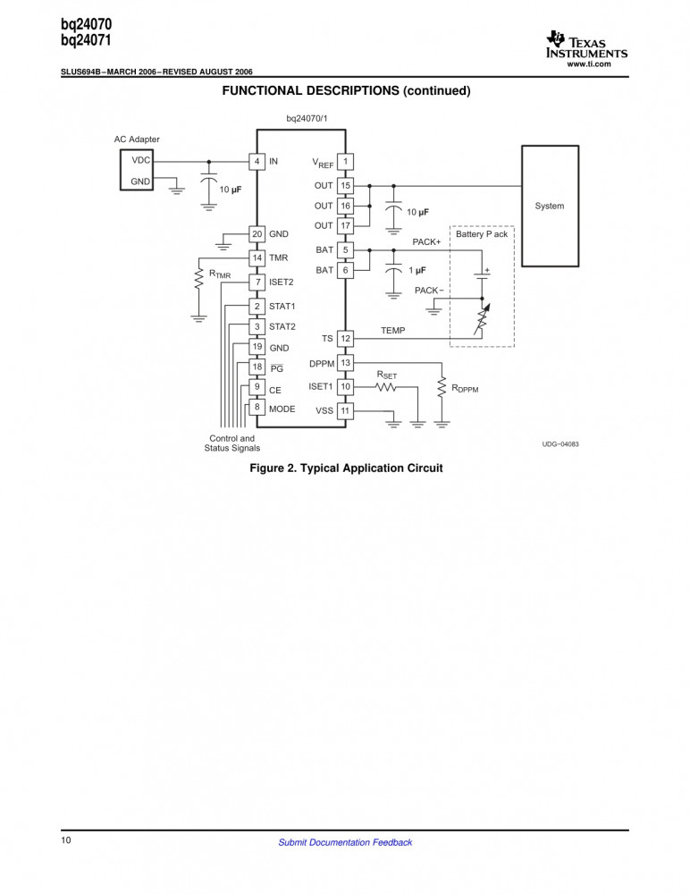 BQ24070 datasheet page 10