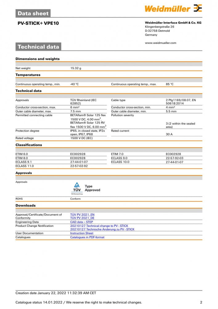 WEIDMULLER 1303450000 document page 2