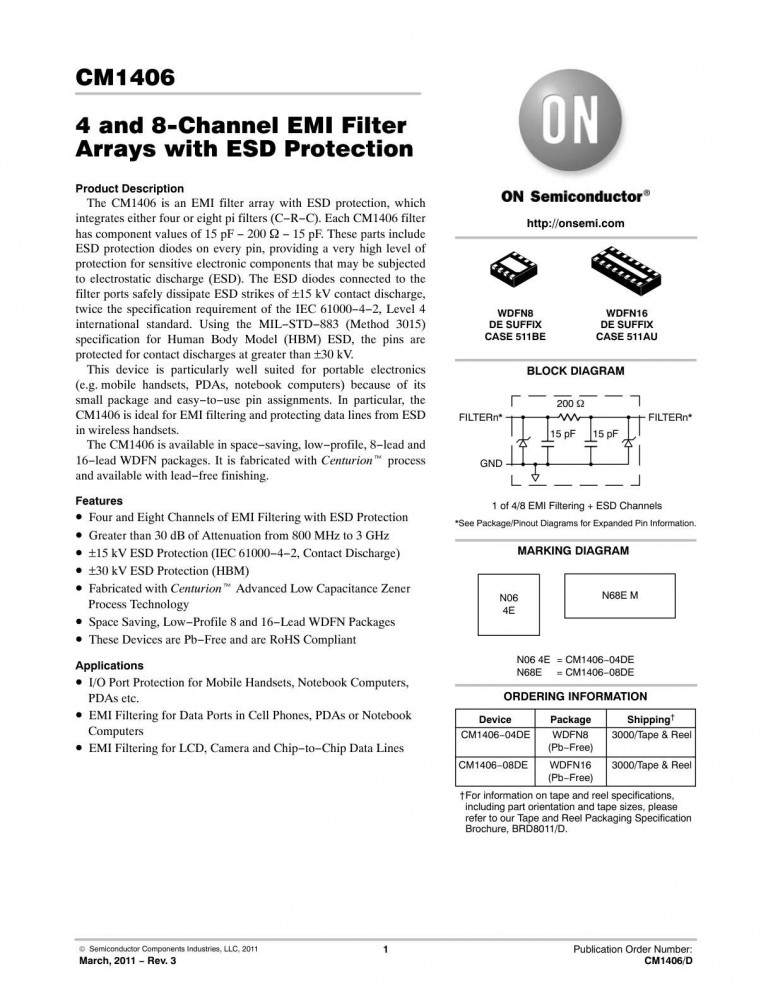 CM1406 datasheet page 1