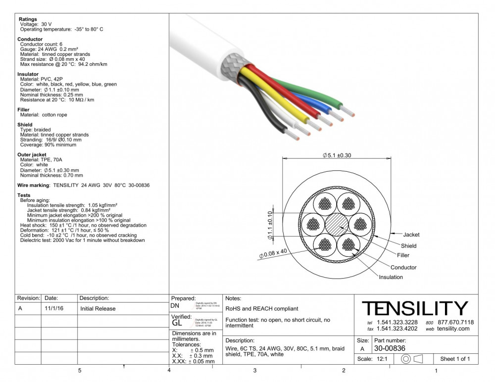 Tensility International 30-00836 product drawing preview