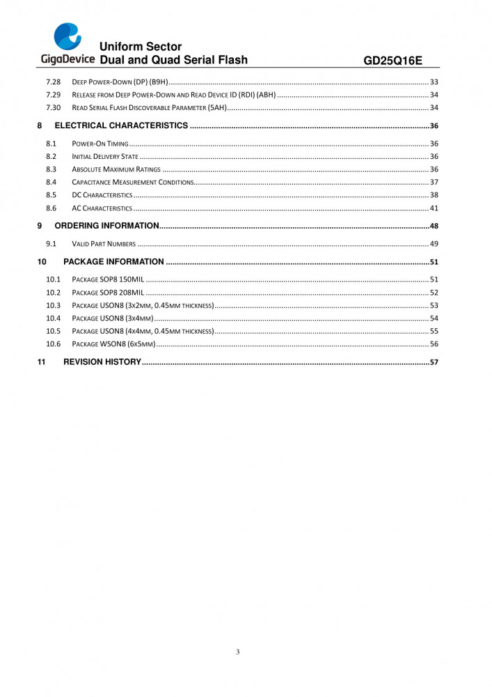 GD25Q16E datasheet page 3