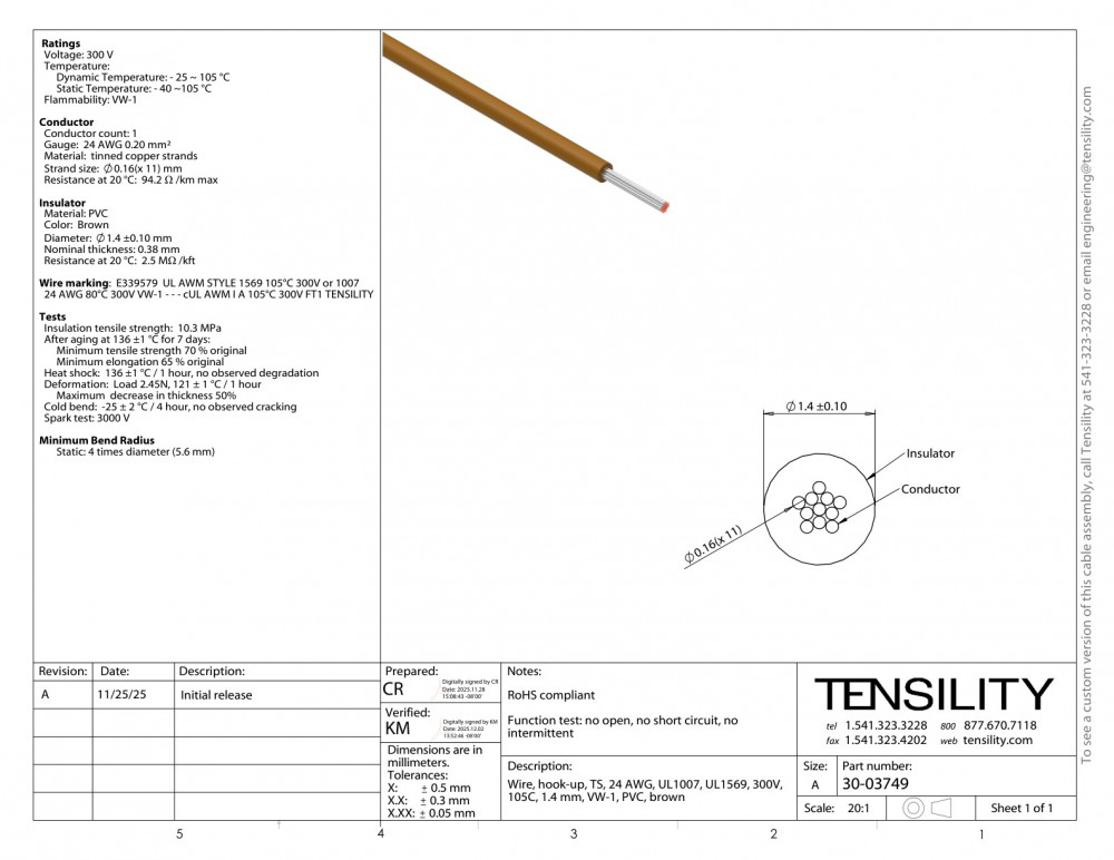 Tensility International 30-03749 product drawing