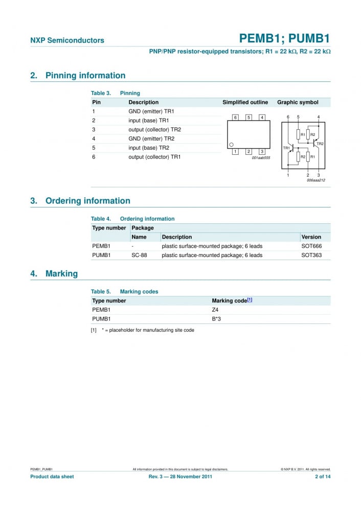 PUMB1 data sheet page 3
