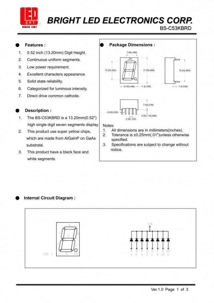BS-C53KBRD package dimensions drawing
