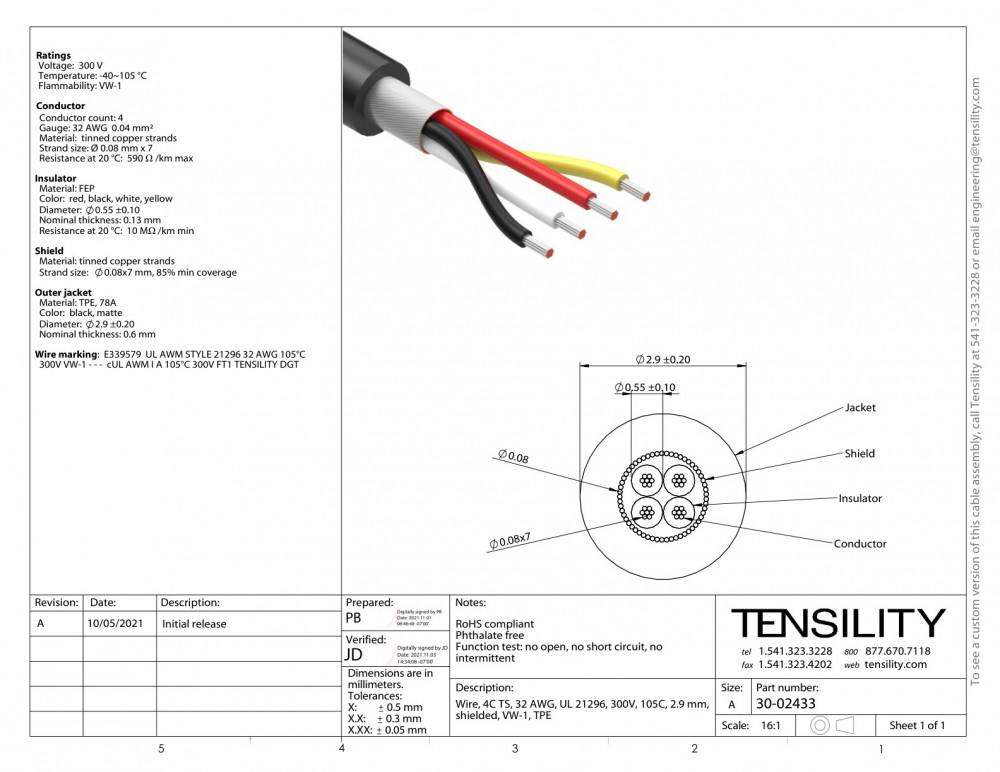 Tensility International 30-02433 product drawing