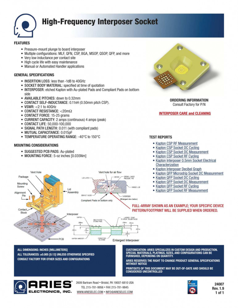 Aries Electronics 24007 technical document image