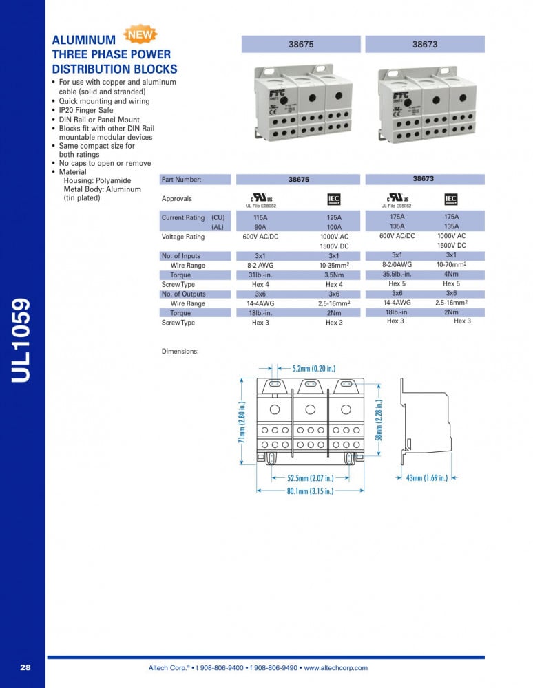 Altech power distribution blocks document page 3