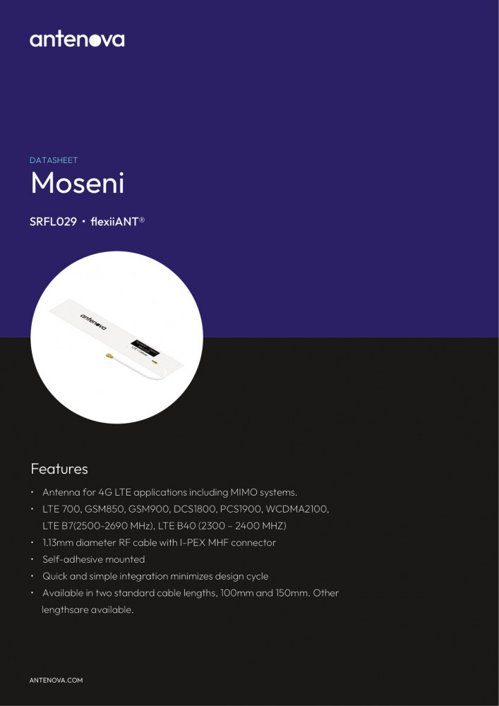 Moseni datasheet page 1