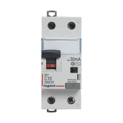 RCBO - DX³ 6000 1P+N 10A 230V~ - 10kA short-circuit breaking capacity - 30mA AC type earth leakage protection - Neutral right-hand for sale