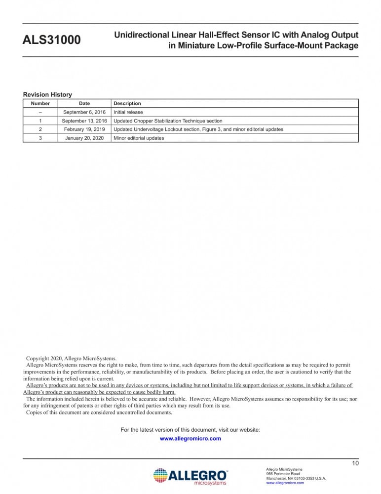 ALS31000 datasheet page 10