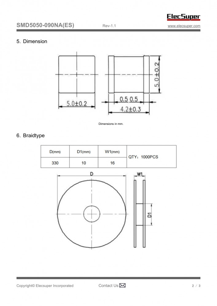 SMD5050-090NA(ES) datasheet page 2