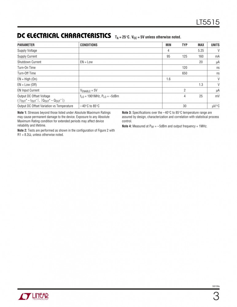 LT5515 datasheet page 3