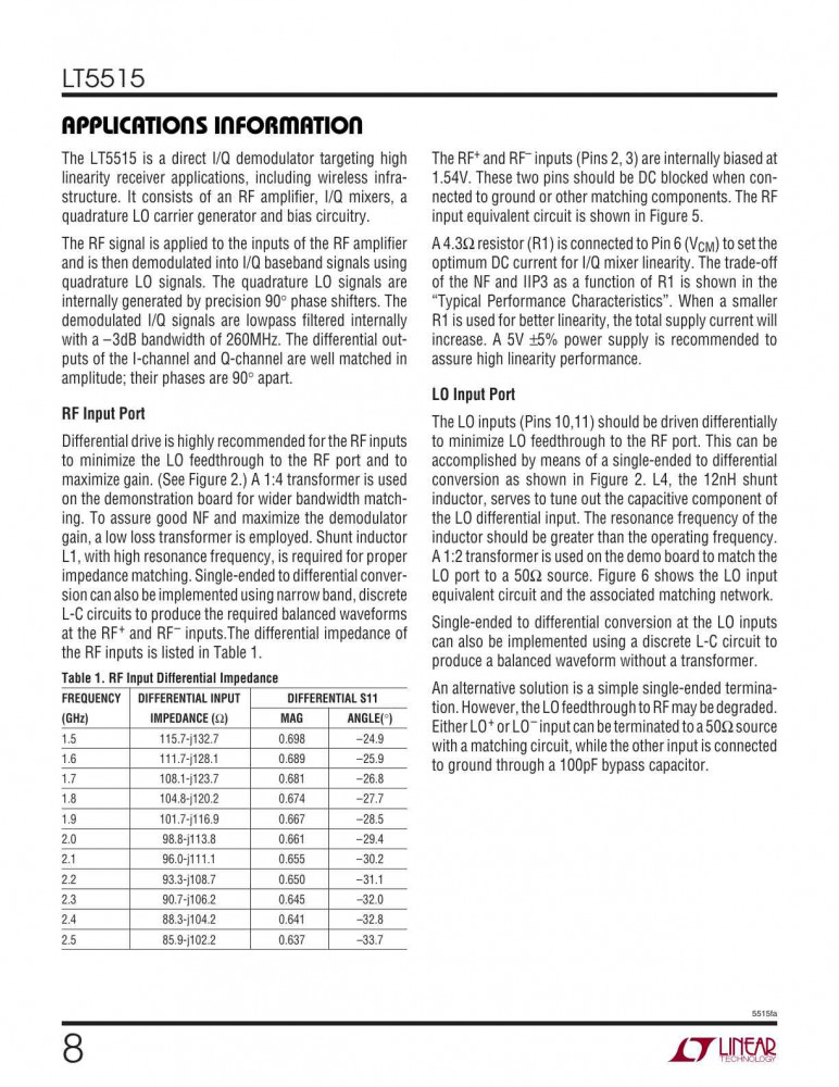 LT5515 datasheet page 8