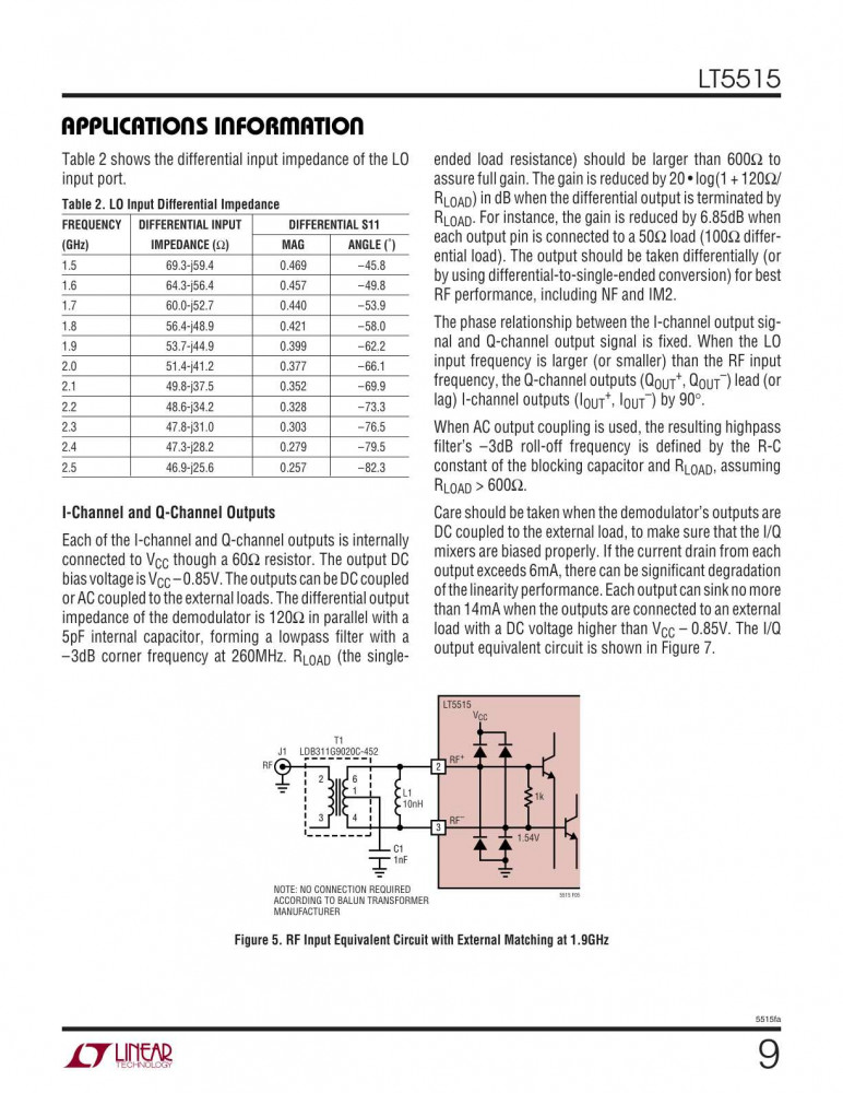 LT5515 datasheet page 9