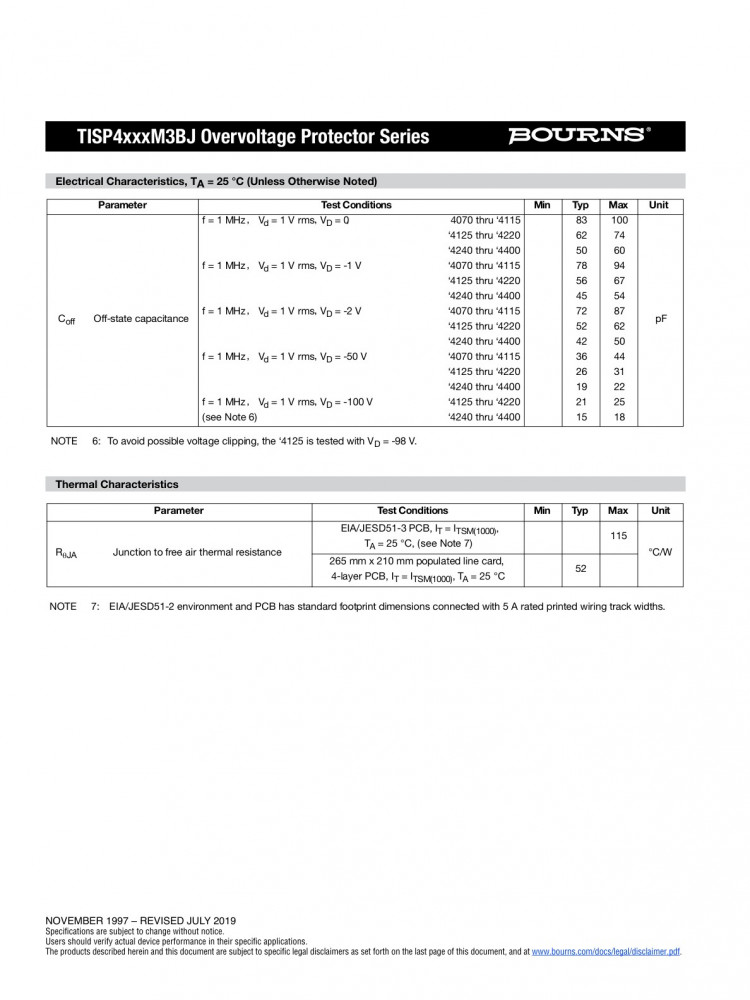 BOURNS TISP4xxxM3BJ datasheet page 4
